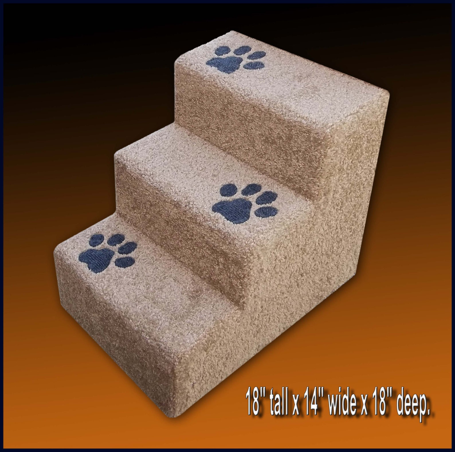 Dog Steps With Inlaid Paw Prints. , Three Steps for Dogs or Cats. 18 ...