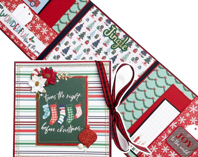 Handmade Christmas Trifold Folio Card, Christmas Card, Blank Christmas Card Folio With Space for ...