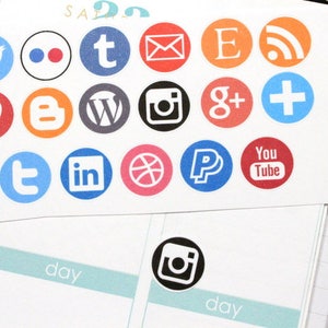 Social Media Stickers for Planner, Calendar! Functional Planner ...