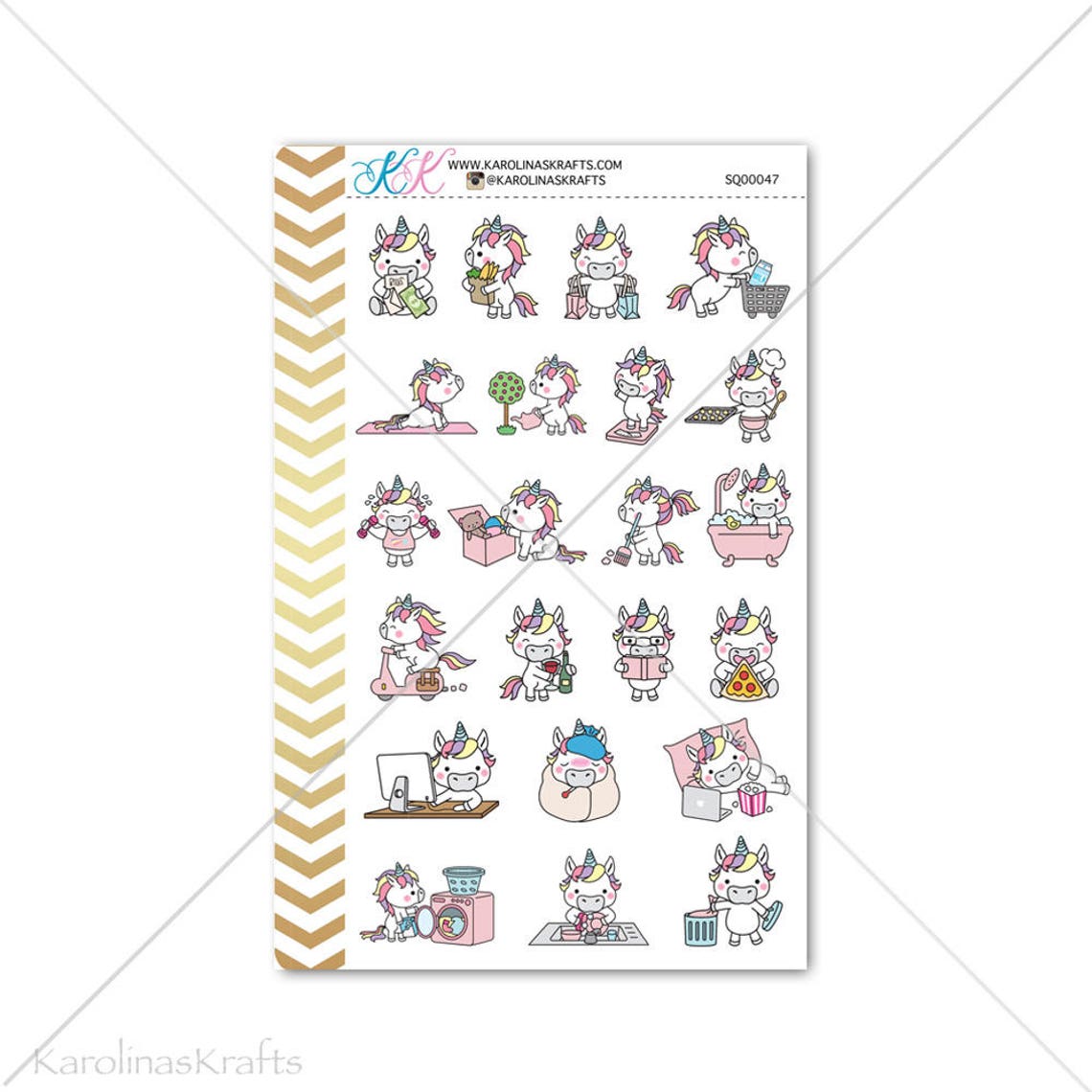 Unicorn Stickers for Planner Functional Planner Stickers - Etsy