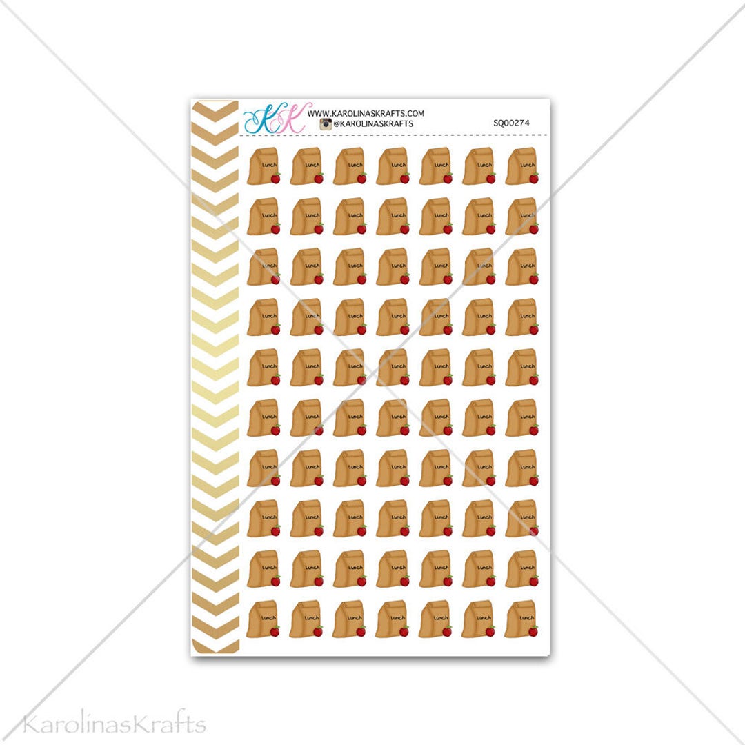 Lunch Bag Stickers for Planner, Calendar! Functional Planner Stickers ...