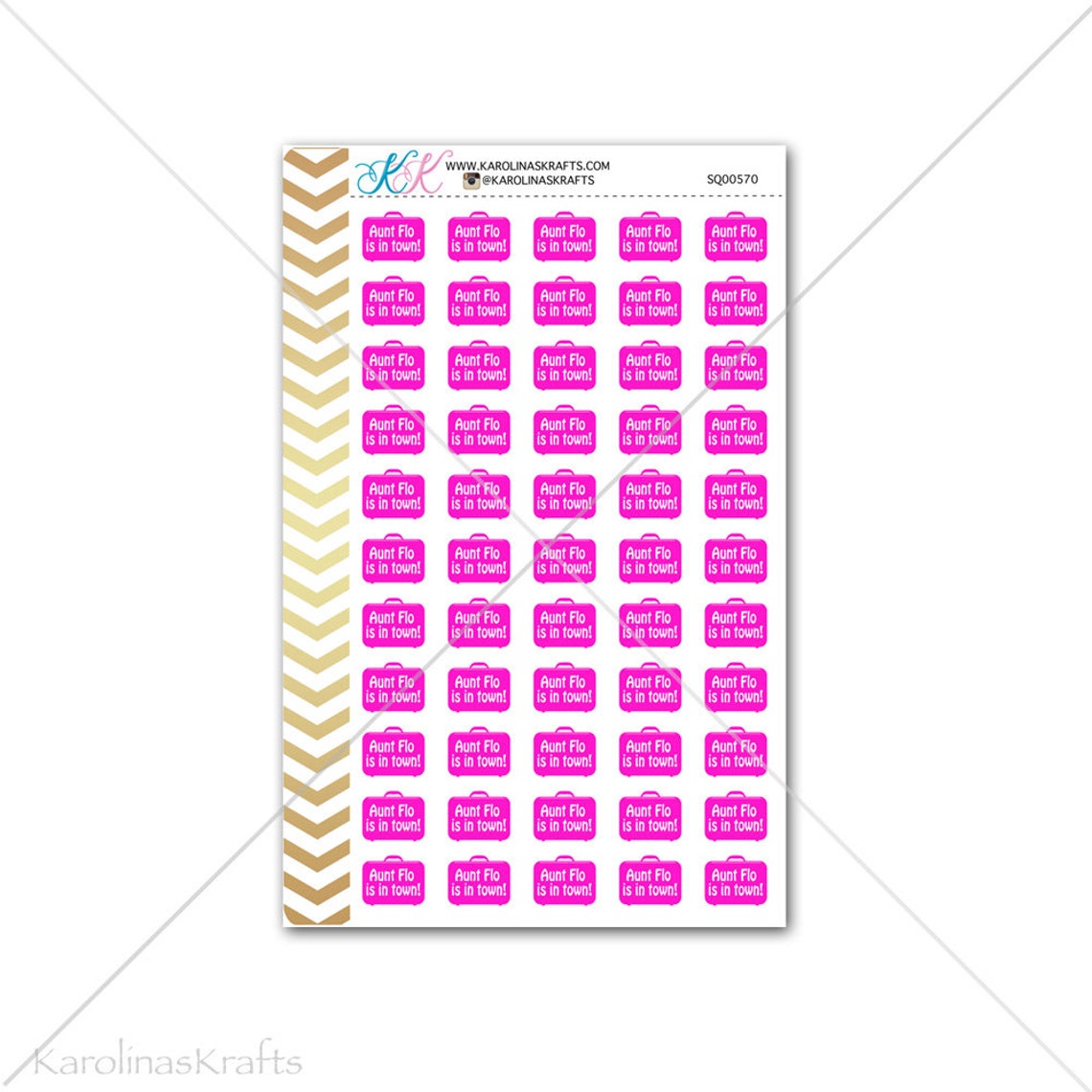 Aunt Flo Stickers for Planner Calendar Functional Planner - Etsy