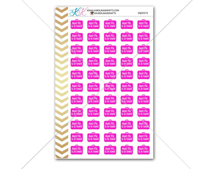 Aunt Flo Stickers for Planner, Calendar! Functional Planner Stickers ...