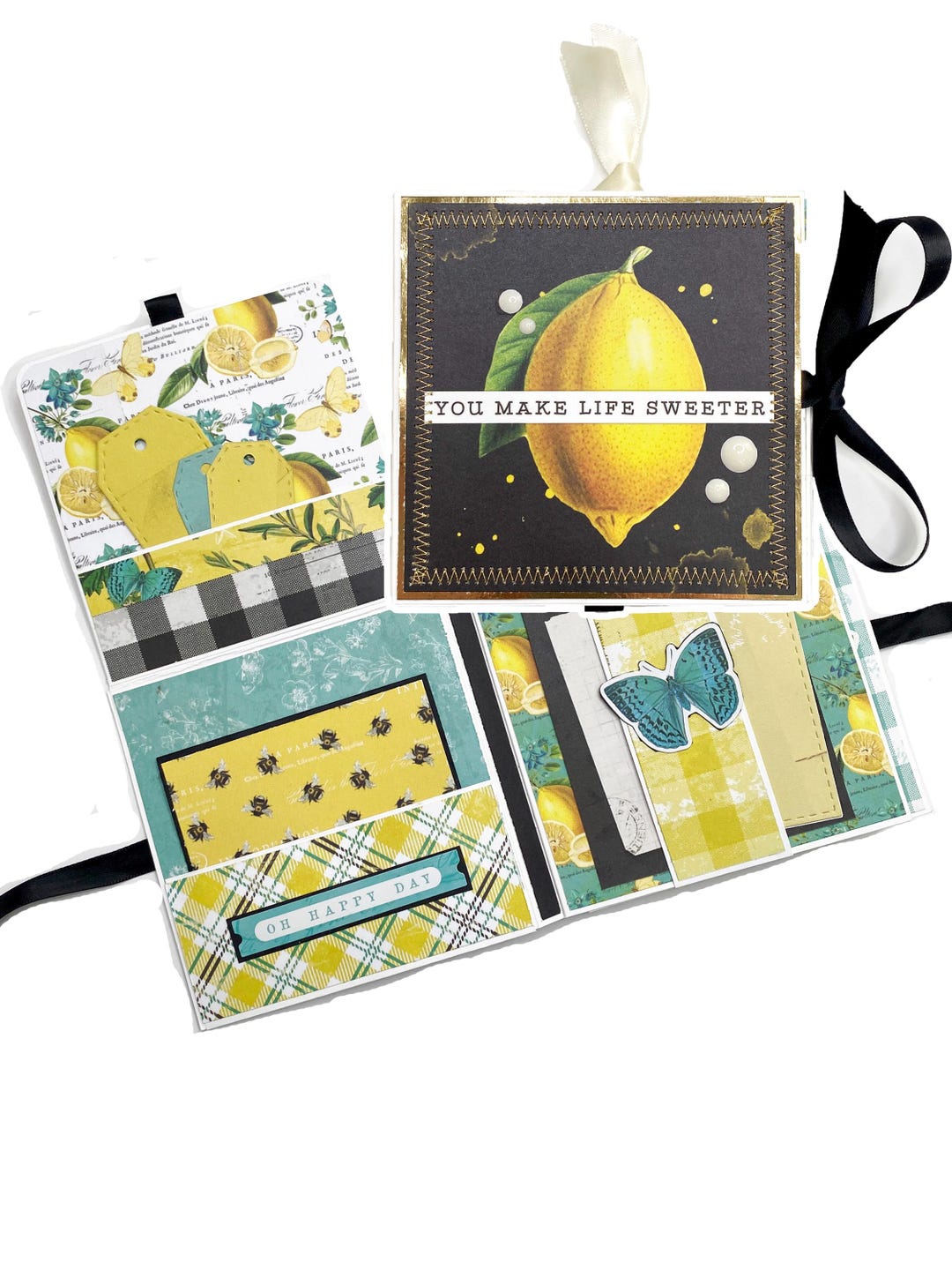 Lemon 4x4 Mini Album, Summer Scrapbook Album, Anniversary Album, Mini ...