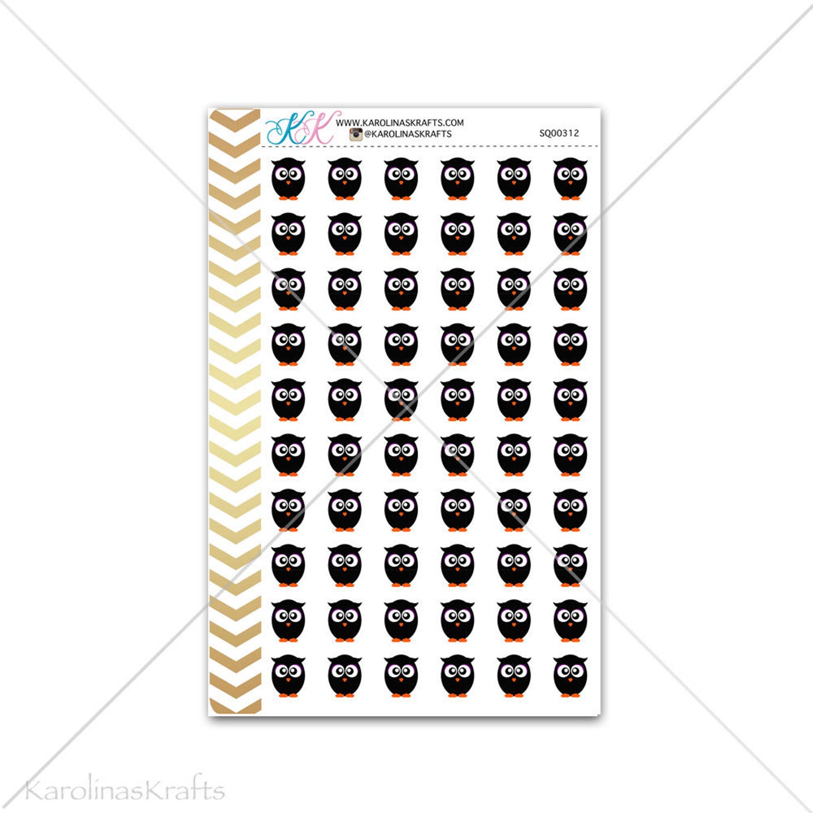 Black Owl Stickers for Planner Calendar Functional Planner - Etsy