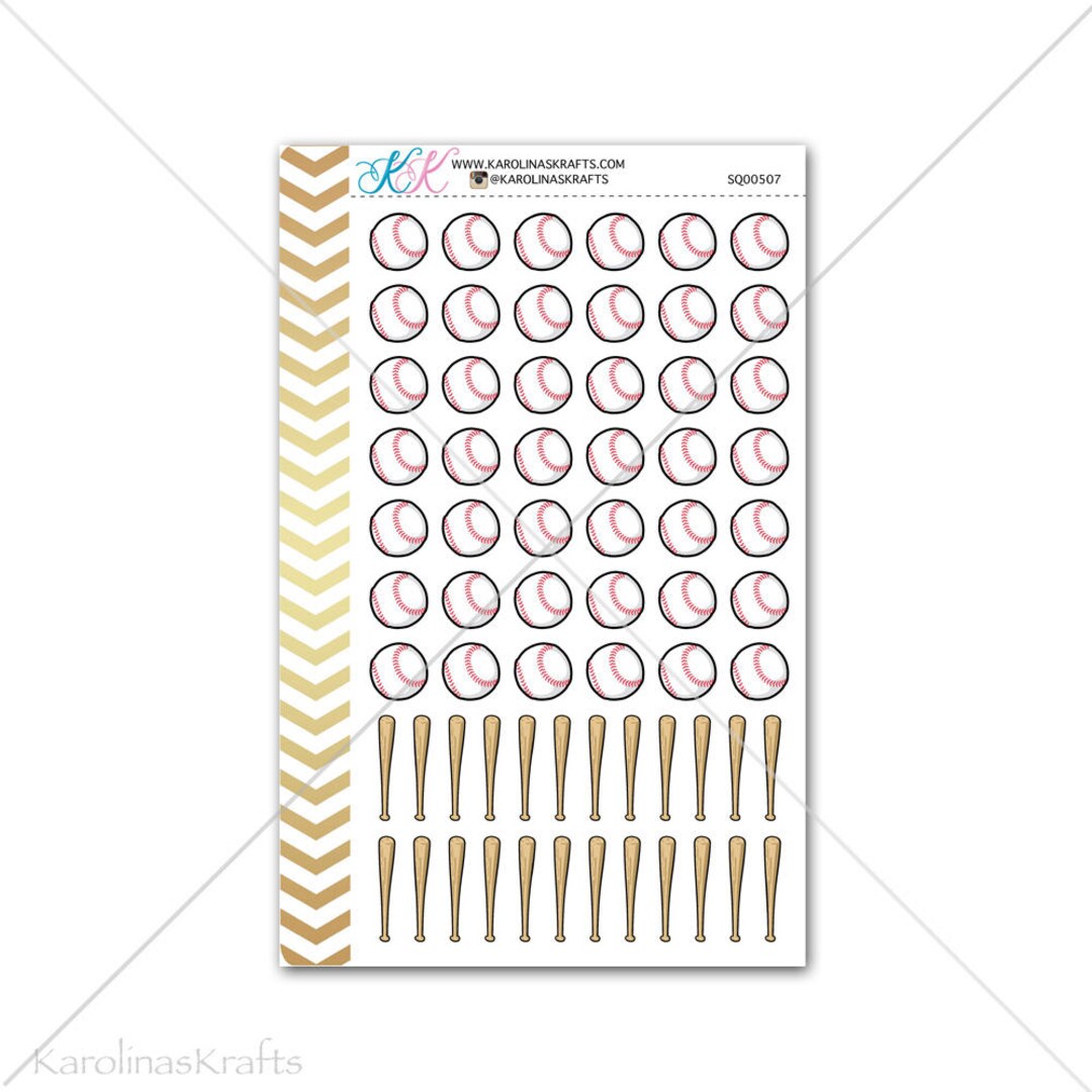 Baseball Stickers for Planner, Calendar! Functional Planner Stickers ...