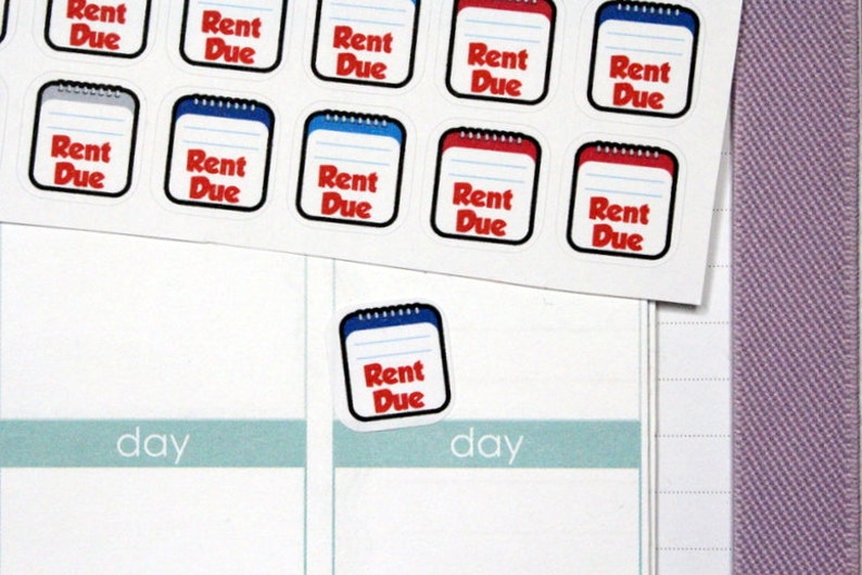 Rent Due Stickers for Planner Calendar Functional Planner | Etsy
