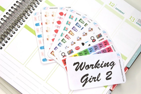 Itty Bitty Working Girl Stickers Perfect for Your Erin | Etsy