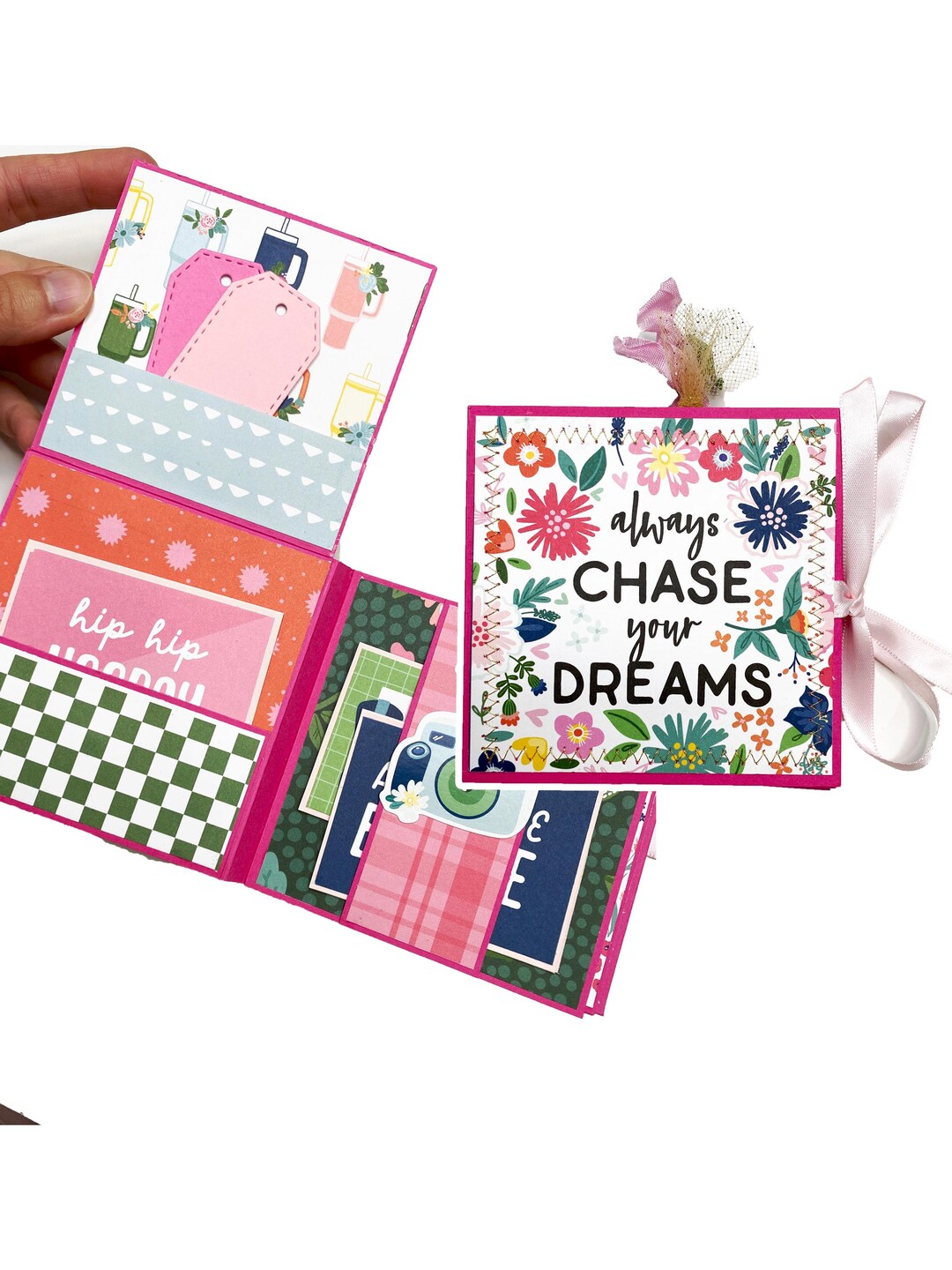 Dreams 4x4 Mini Album, Girly Scrapbook Album, Summer Photo Album, Mini ...