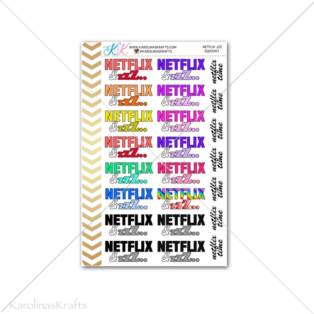 Netflix Stickers for Planner, Calendar! Functional Planner Stickers Zzz ...