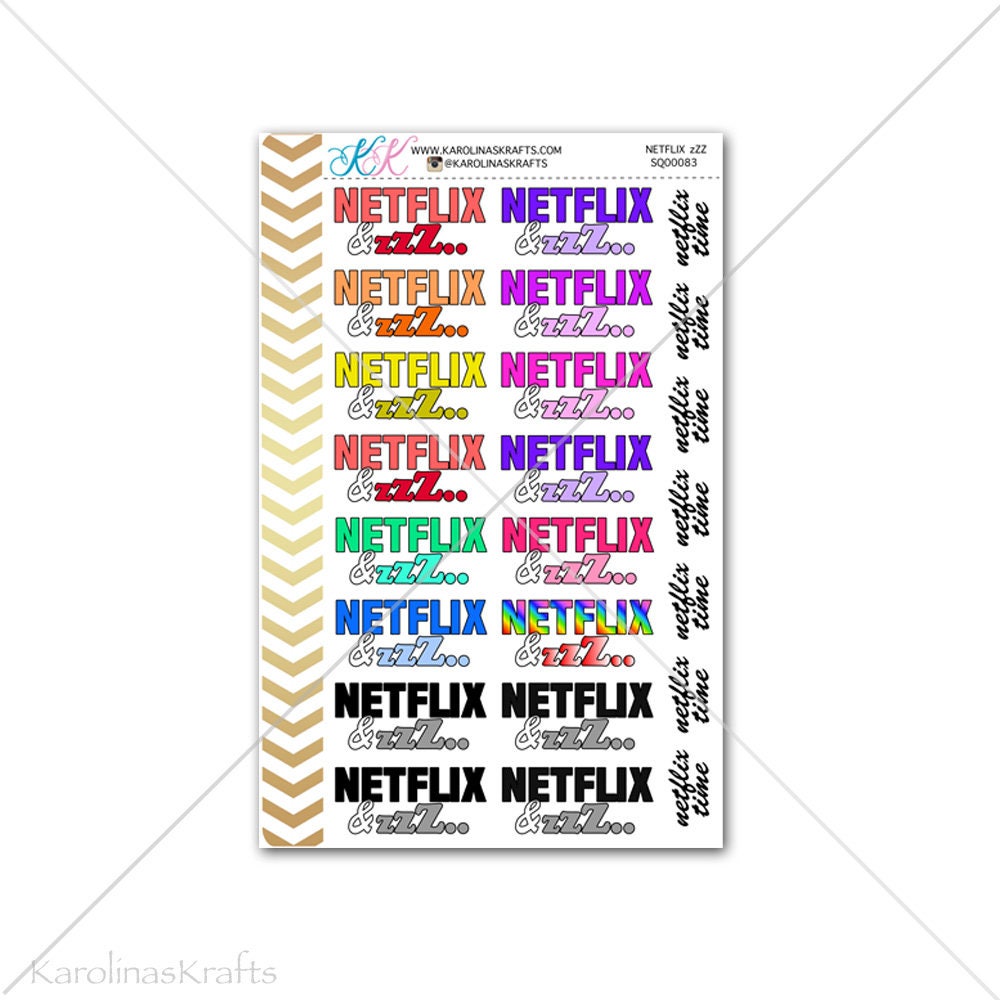 Netflix Stickers for Planner, Calendar Functional Planner Stickers Zzz ...