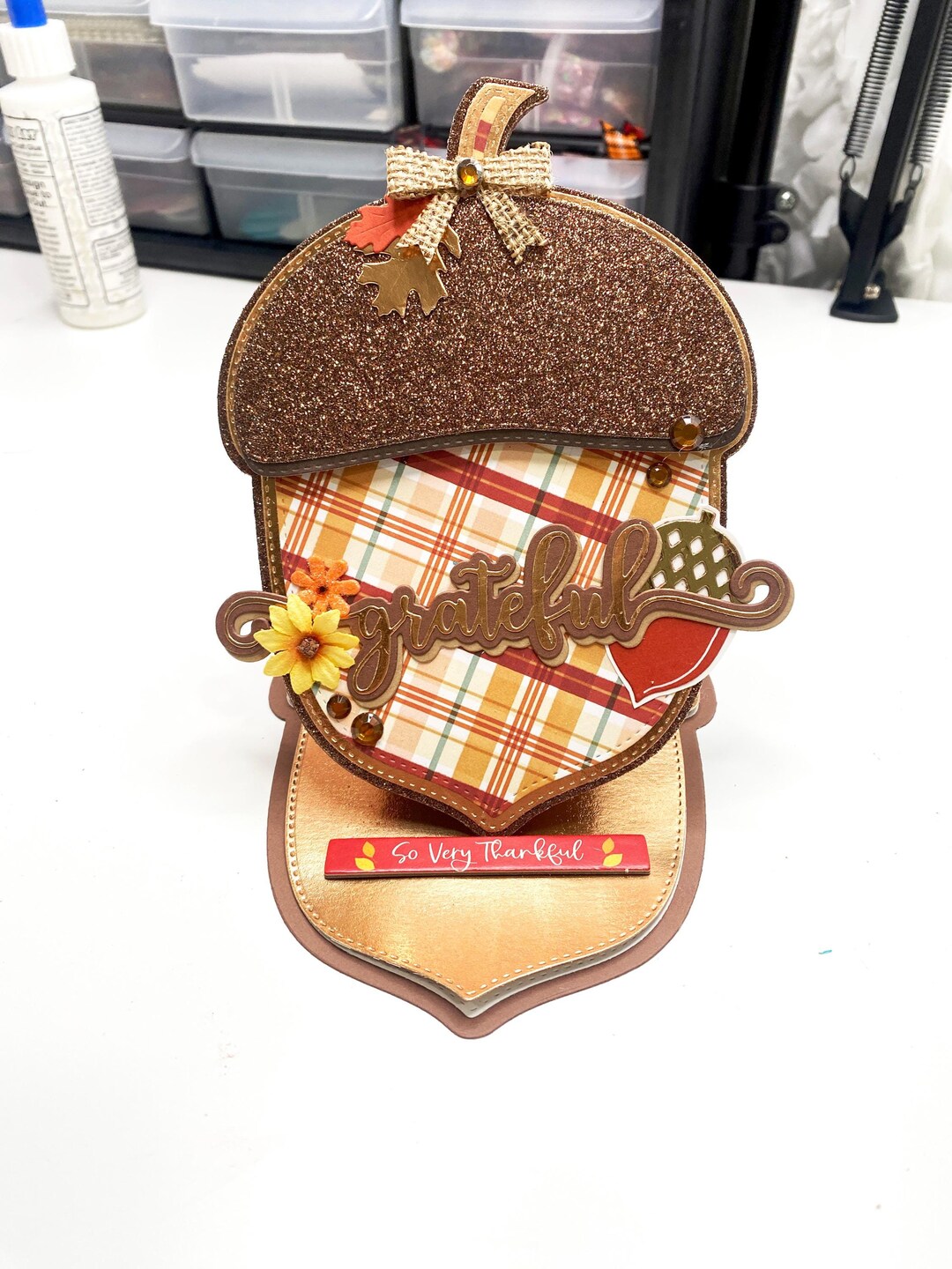 Fall Acorn Shaped Card, Autumn Greeting Cards, Holiday Cards, Fall ...