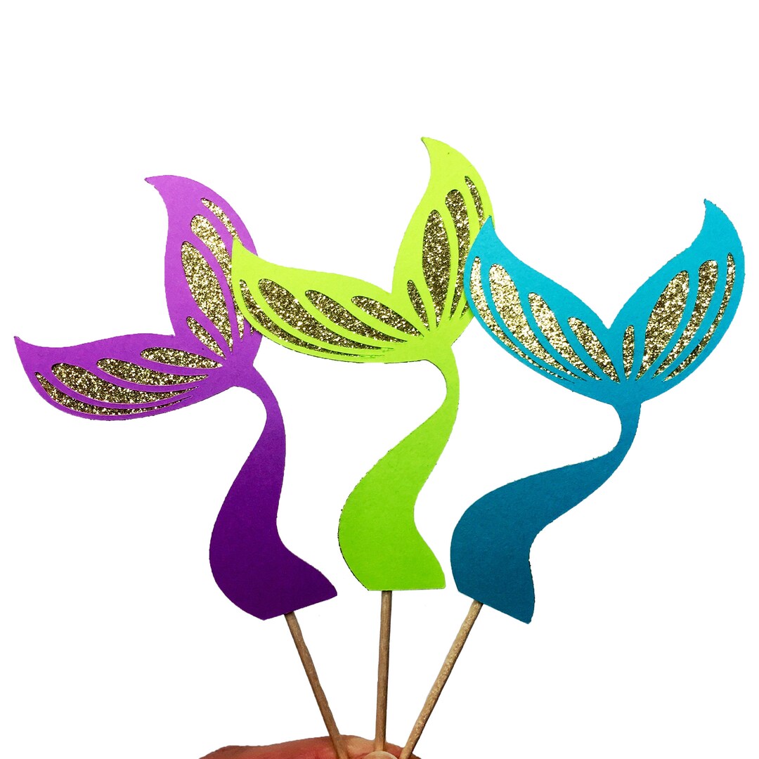 Gold Mermaid Cupcake Toppers, Mystical Creature Cupcake Topper, Mermaid ...