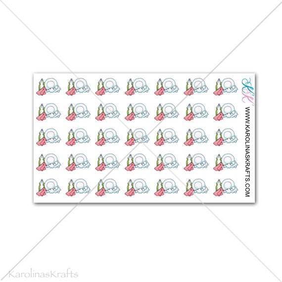 Itty Bitty WASH DISHES Stickers Itty Bitty Planner Stickers - Etsy