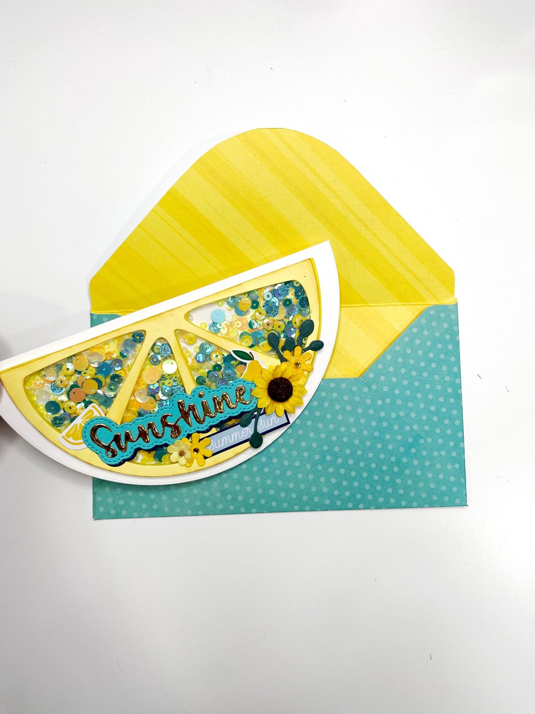 Handmade Lemon Shaker Greeting Cards, Summer Cards, Summer Themed Card ...