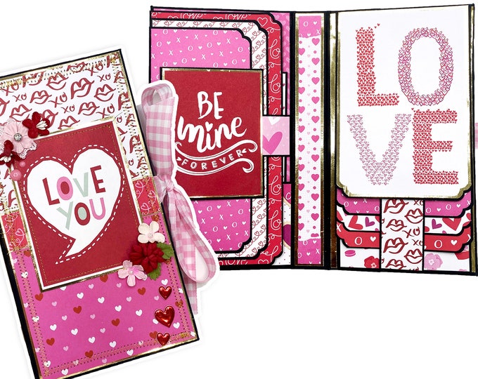 Valentine's Day Folio Album With Double Waterfall and Pockets for ...