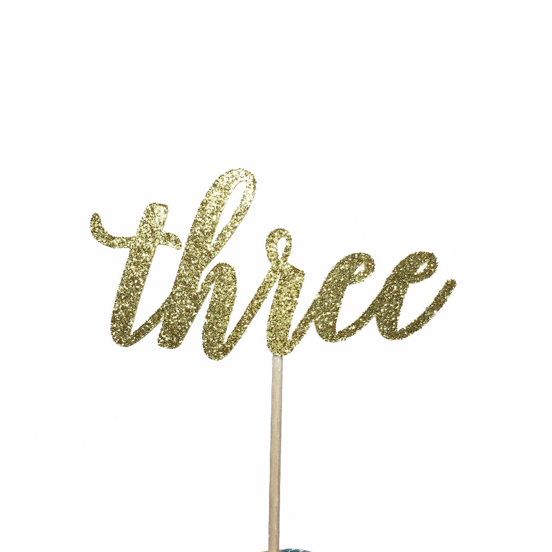 Three Cupcake Toppers, 3rd Birthday Cake Topper, 3rd Birthday Cupcake ...