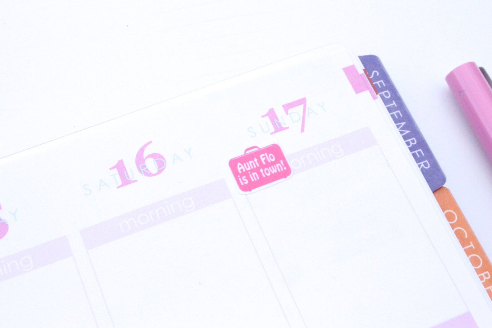 Aunt Flo Stickers for Planner Calendar Functional Planner - Etsy