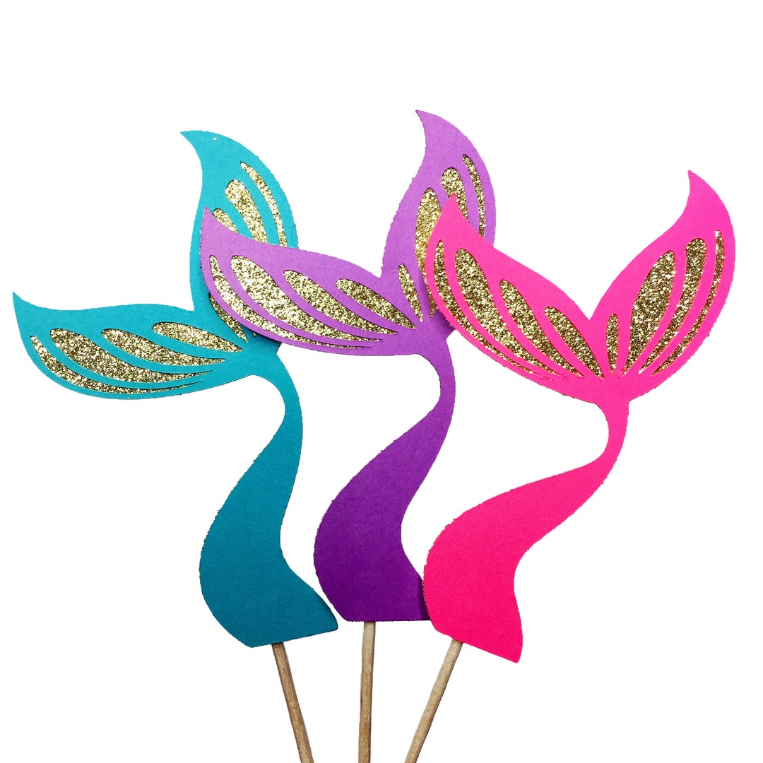 Gold Mermaid Cupcake Toppers, Mystical Creature Cupcake Topper, Mermaid ...
