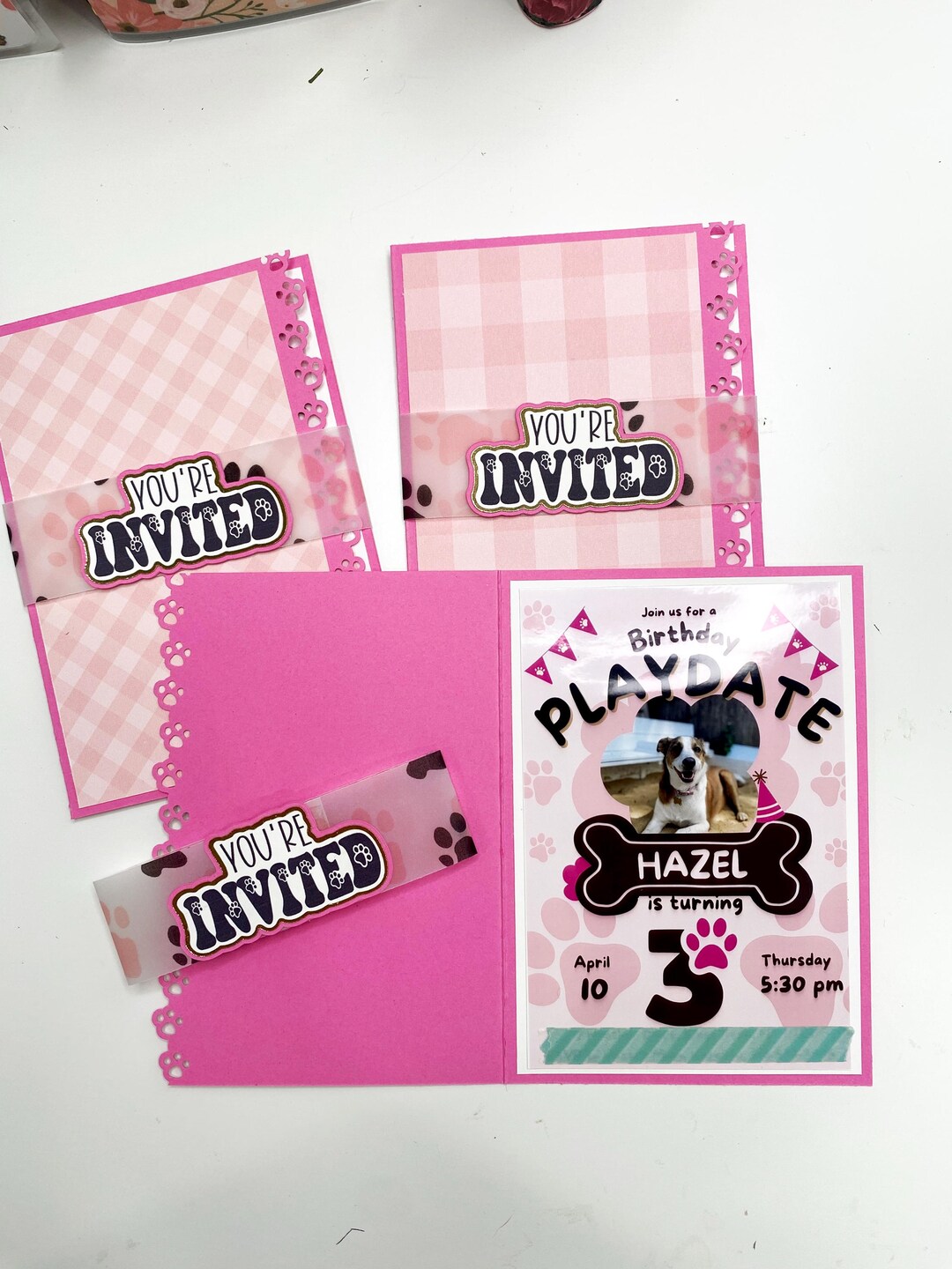 Dog Birthday Invitation Cards, Dog Birthday Party Invites, Birthday ...