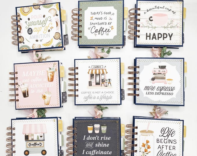 Coffee Themed Mini Journal Notebook, Mini Lined Notebook, Small Journal ...