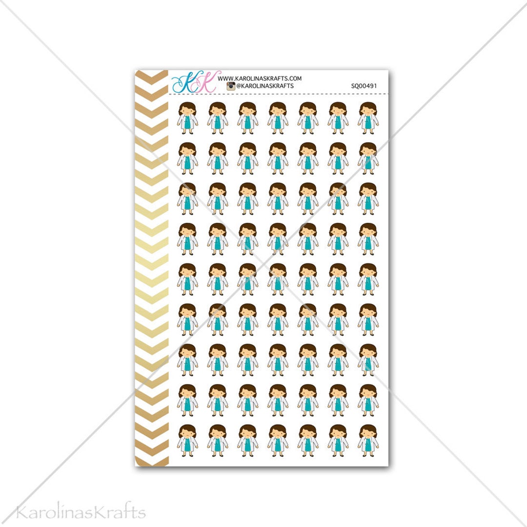 Girl Doctor Stickers for Planner, Calendar! Functional Planner Stickers ...