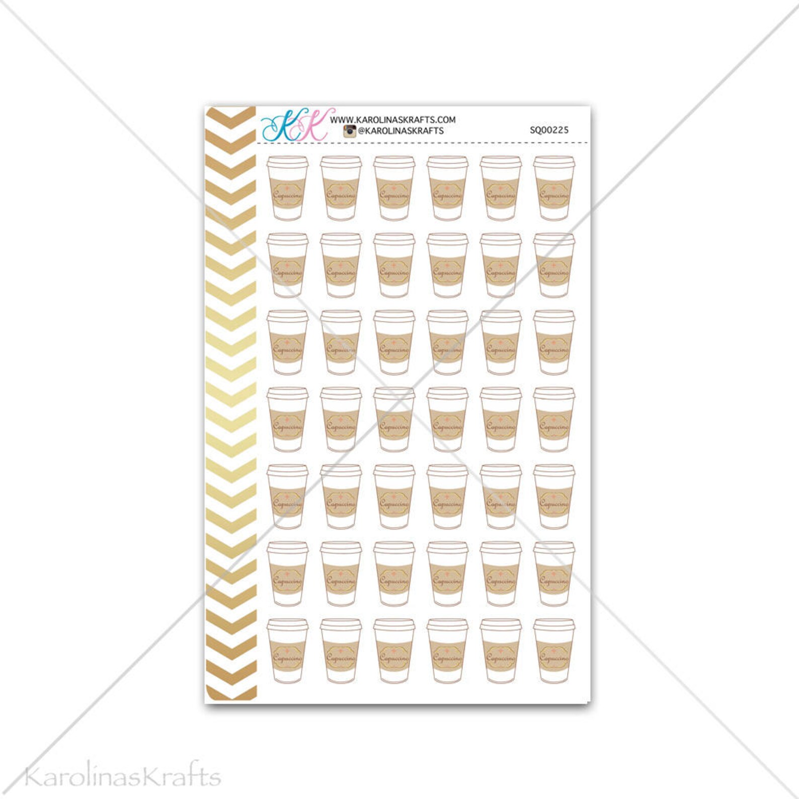 Cappuccino Stickers for Planner Calendar Functional Planner - Etsy
