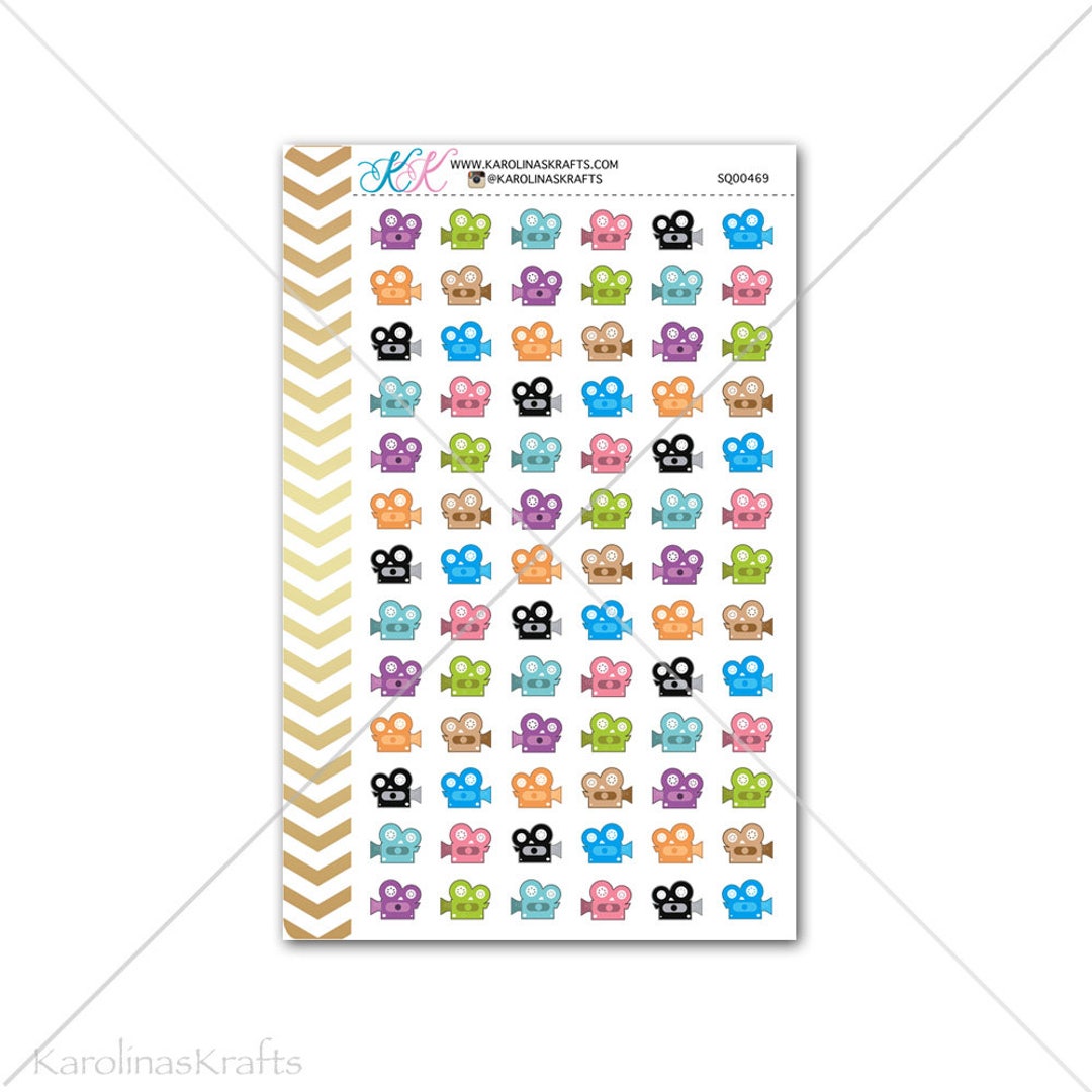 Video Camera Stickers Electronic Sticker for Planner, Agenda, Calendar ...
