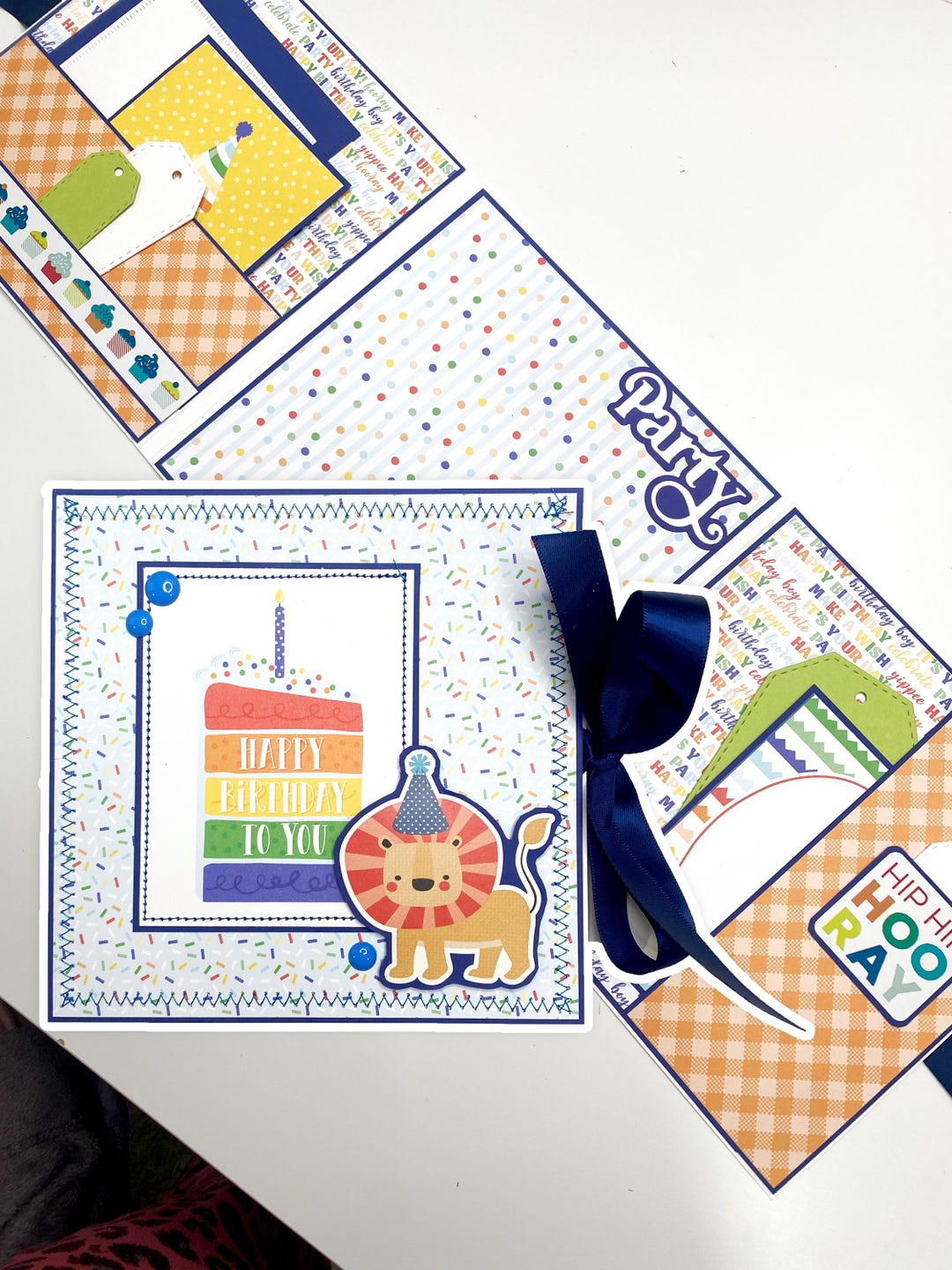 Handmade Birthday Boy Trifold Folio Card, Bday Card, Birthday Card ...