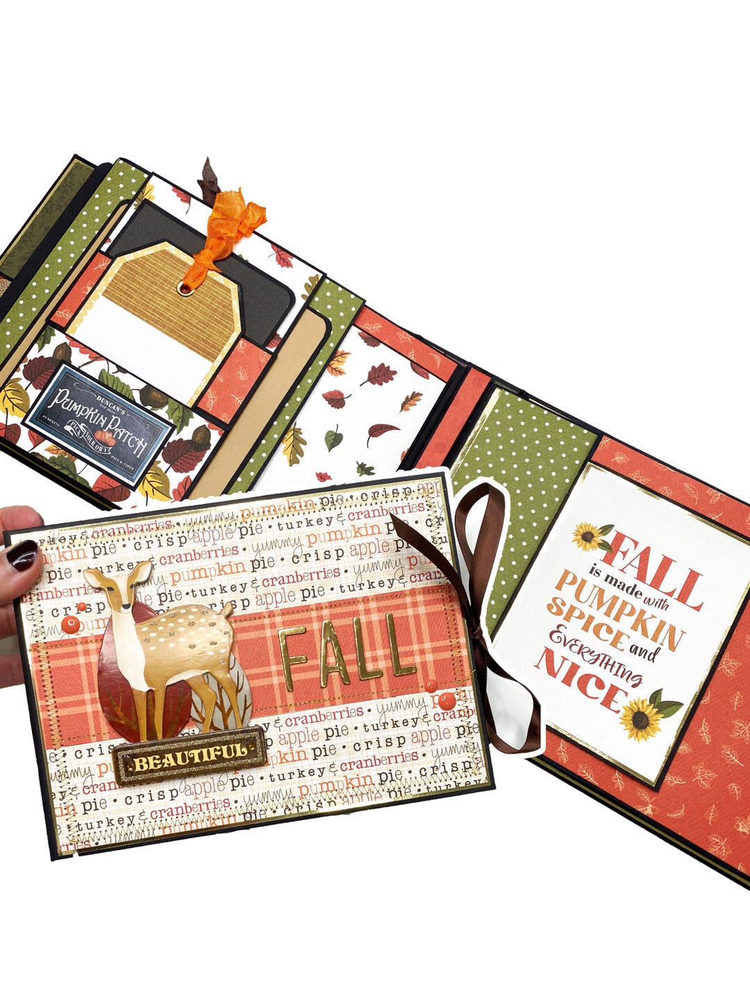 Fall Mini Album, Fall Scrapbook Album, Fall Album Folio, Autumn Mini ...