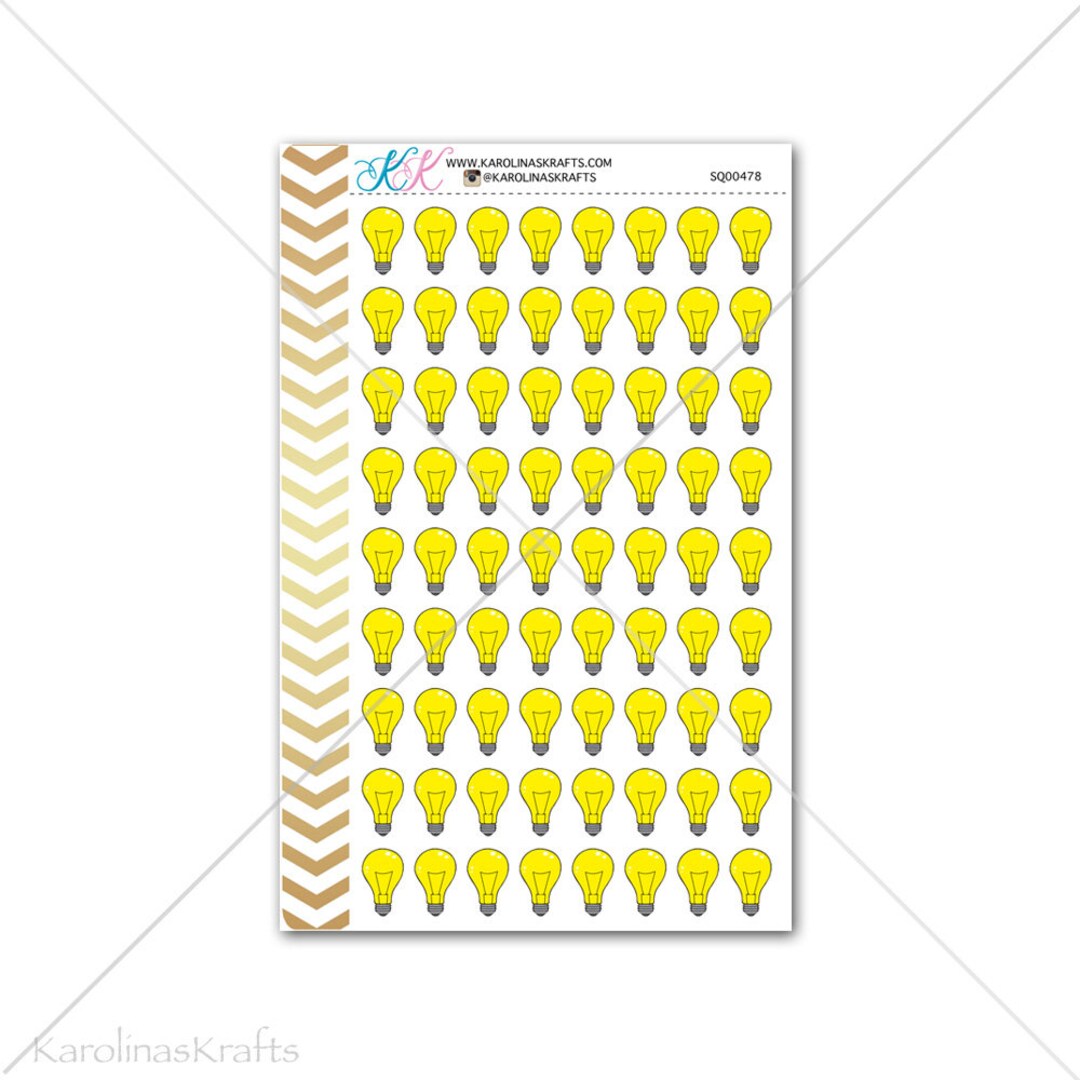 Lightbulb Stickers for Planner, Calendar! Functional Planner Stickers ...