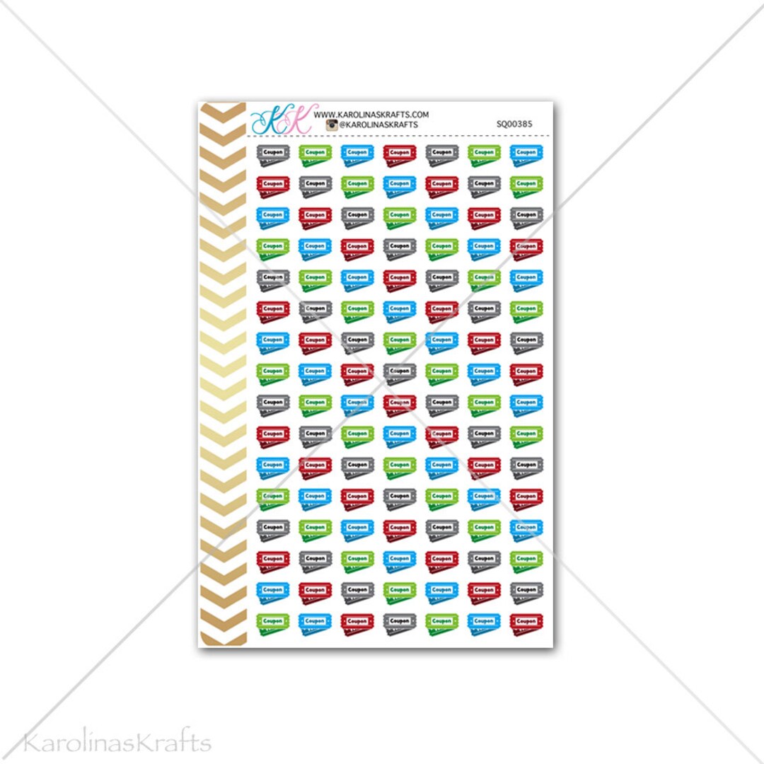 Coupon Stickers for Planner, Calendar! Functional Planner Stickers ...