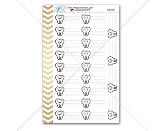 TOOTH / DENTIST Mini Circle Icons Finance Planner Stickers Minimal ...