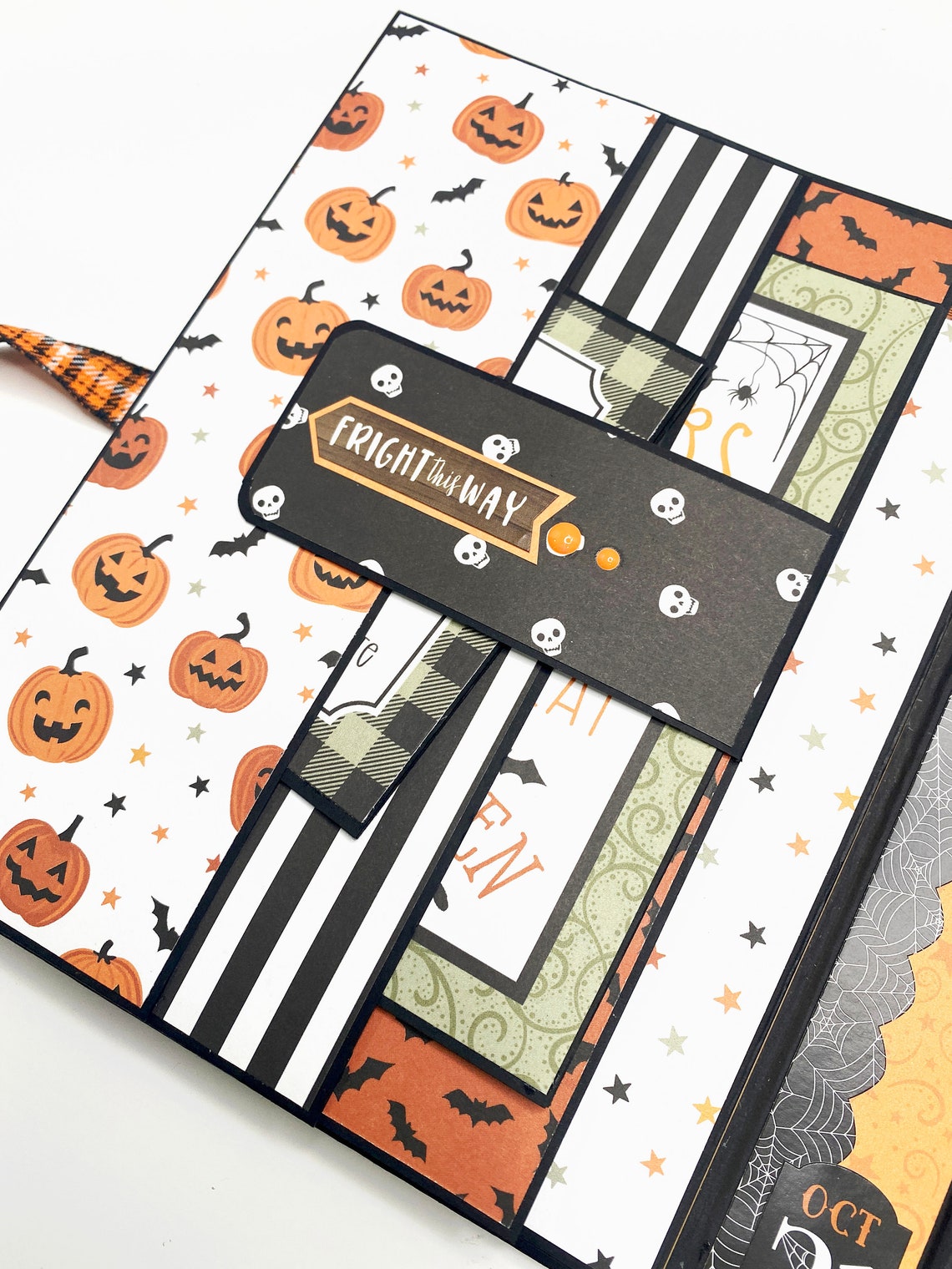 Halloween Mini Album With Double Waterfall Flip Outs Etsy