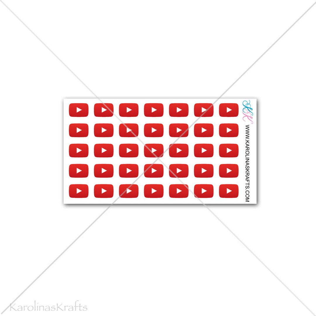 Itty Bitty Youtube Stickers or Youtube Play Button Stickers! Itty Bitty ...