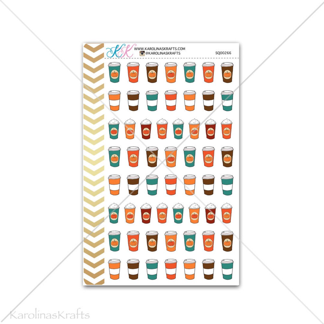 Fall Coffee Stickers for Planner, Calendar! Functional Planner Stickers ...