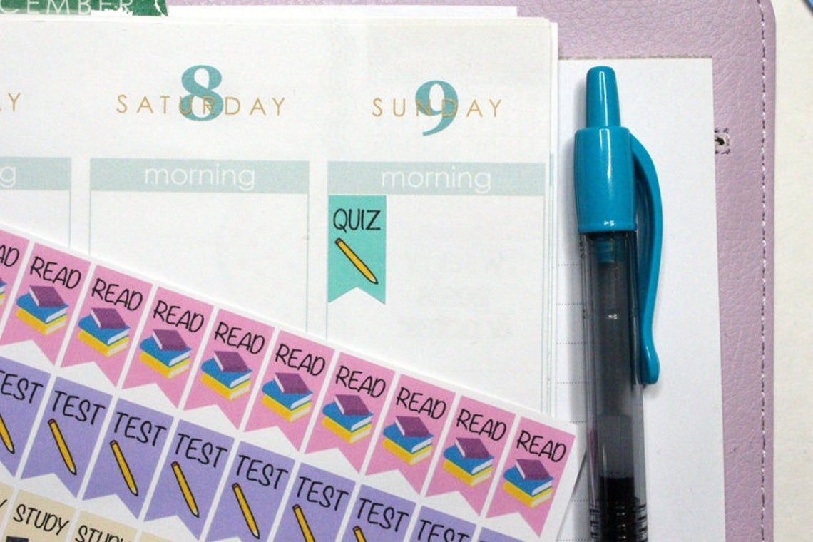 School Task Flag Marker Stickers for planner calendar | Etsy