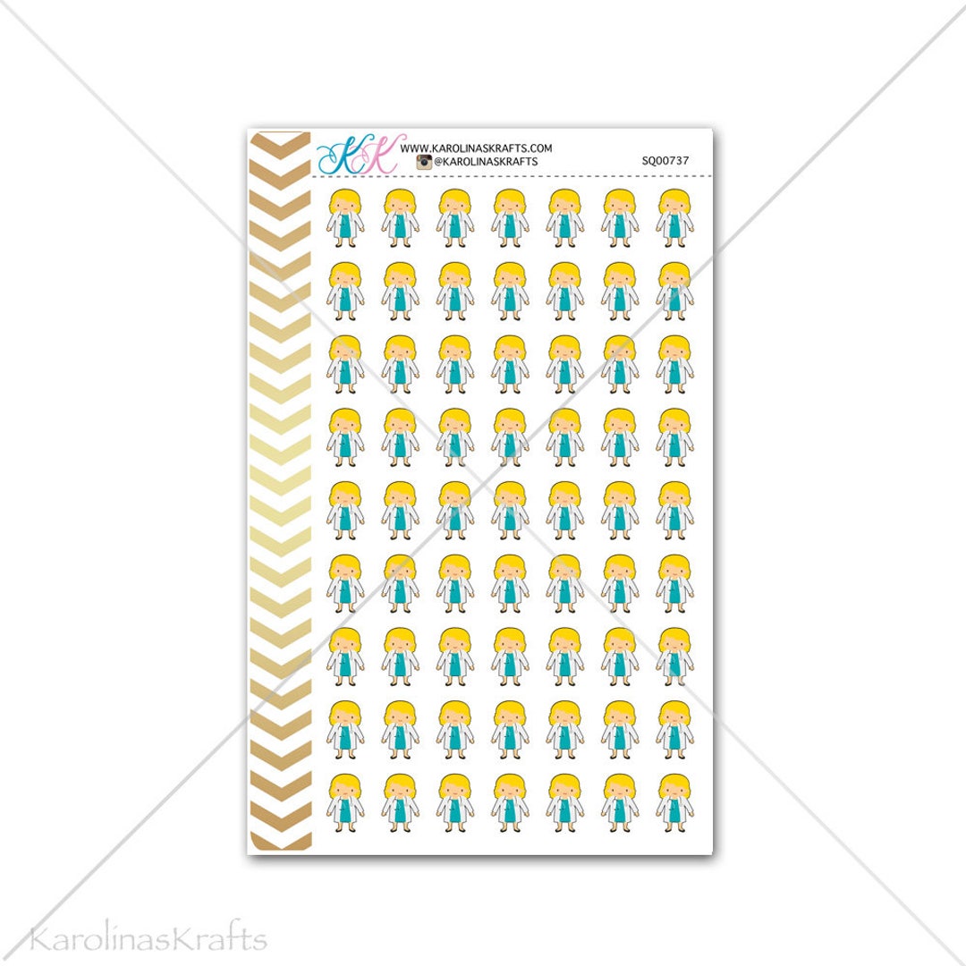 Blonde Girl Doctor Stickers for Planner, Calendar! Functional Planner ...