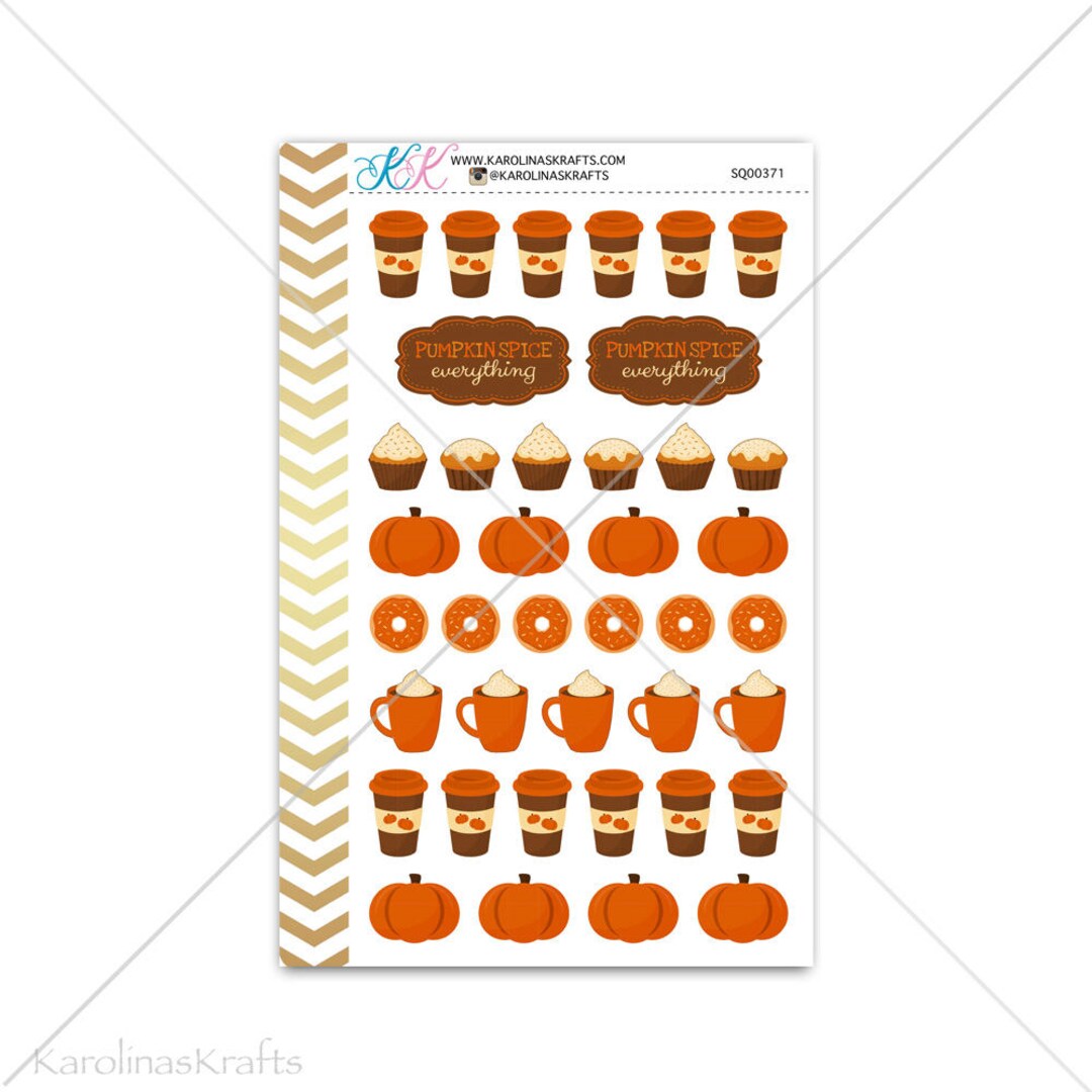 Pumpkin Spice Stickers for Planner, Calendar! Functional Planner ...