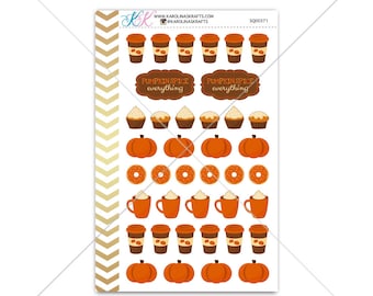 Fall Coffee Stickers for Planner, Calendar Functional Planner Stickers ...