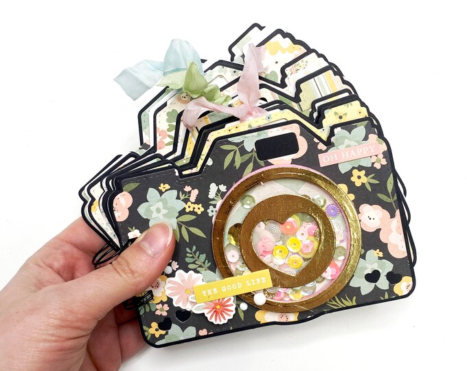 Floral Camera Shaped Album! Shaped Camera Mini Album, Spring Photo ...