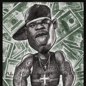 50 Cent Cartoon Caricature Art Print Limited Edition | Etsy