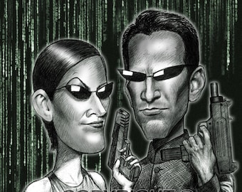 Matrix Neo Morpheus Trinity Caricature Art Limited Edition - Etsy