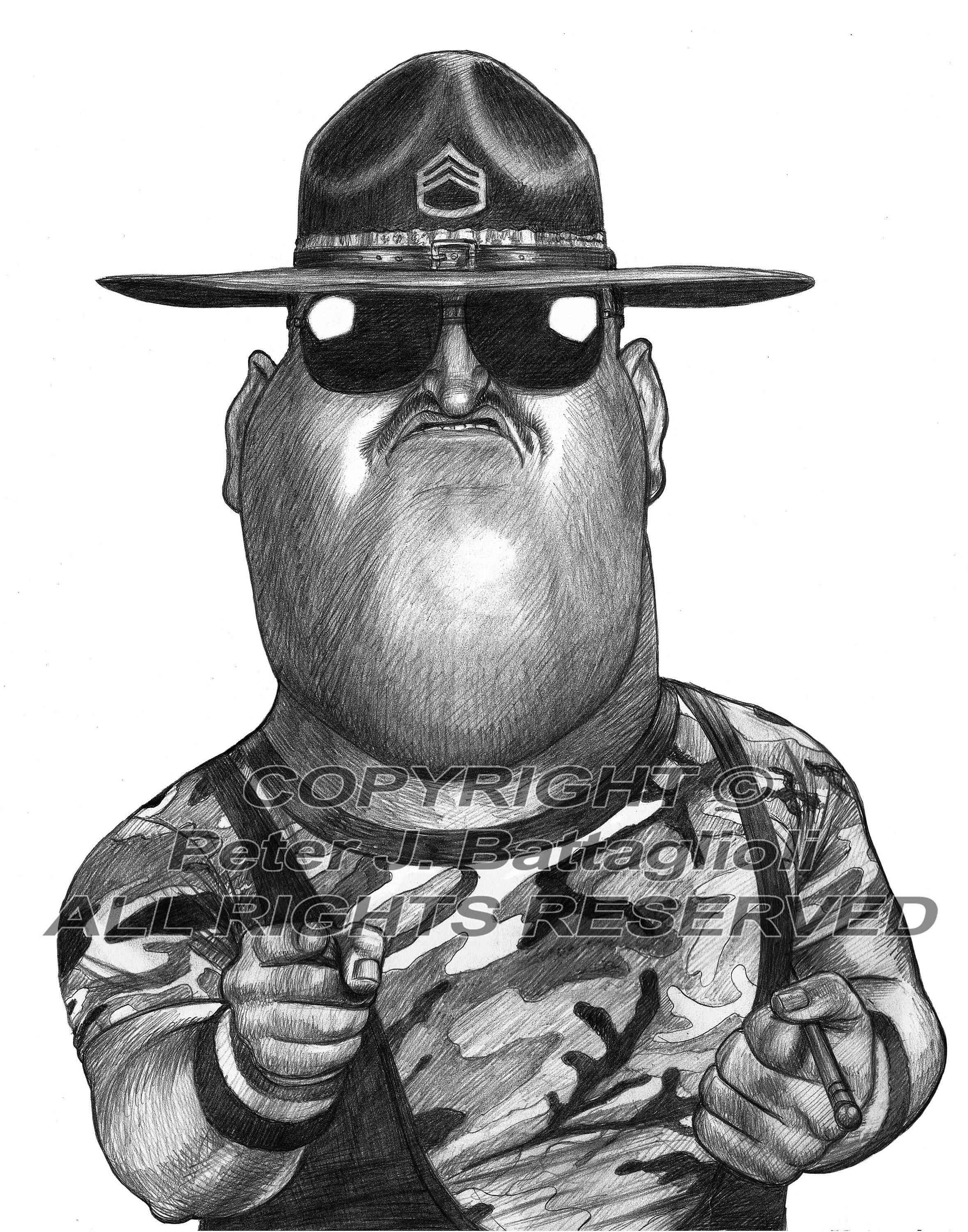 Sgt. Slaughter Caricature Art Print Limited Edition - Etsy