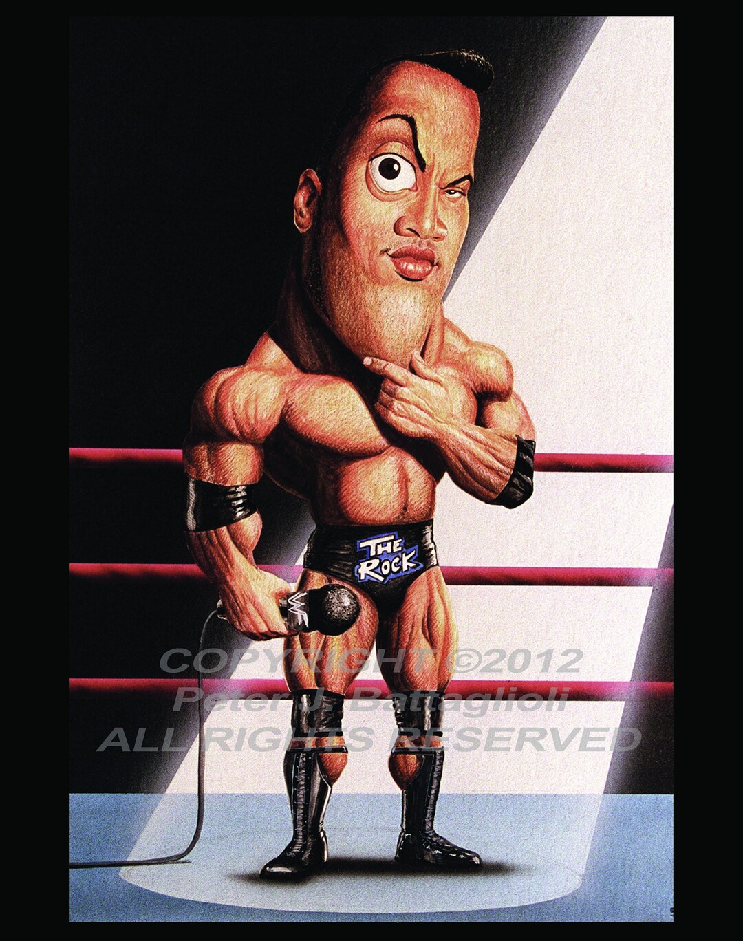 The Rock Dwayne Johnson Caricature Art Print Limited Edition - Etsy