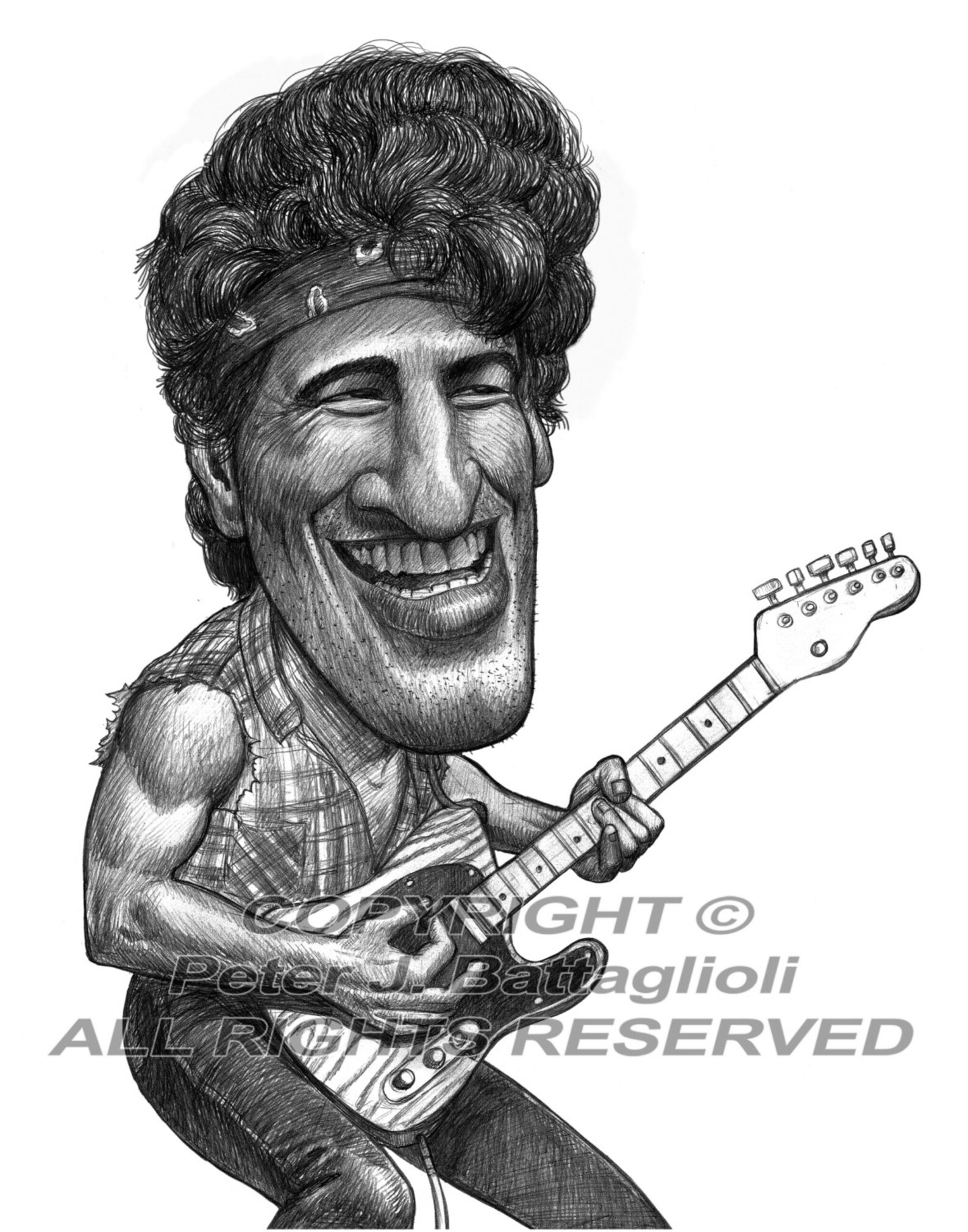 Bruce Springsteen Caricature Art Print Limited Edition - Etsy