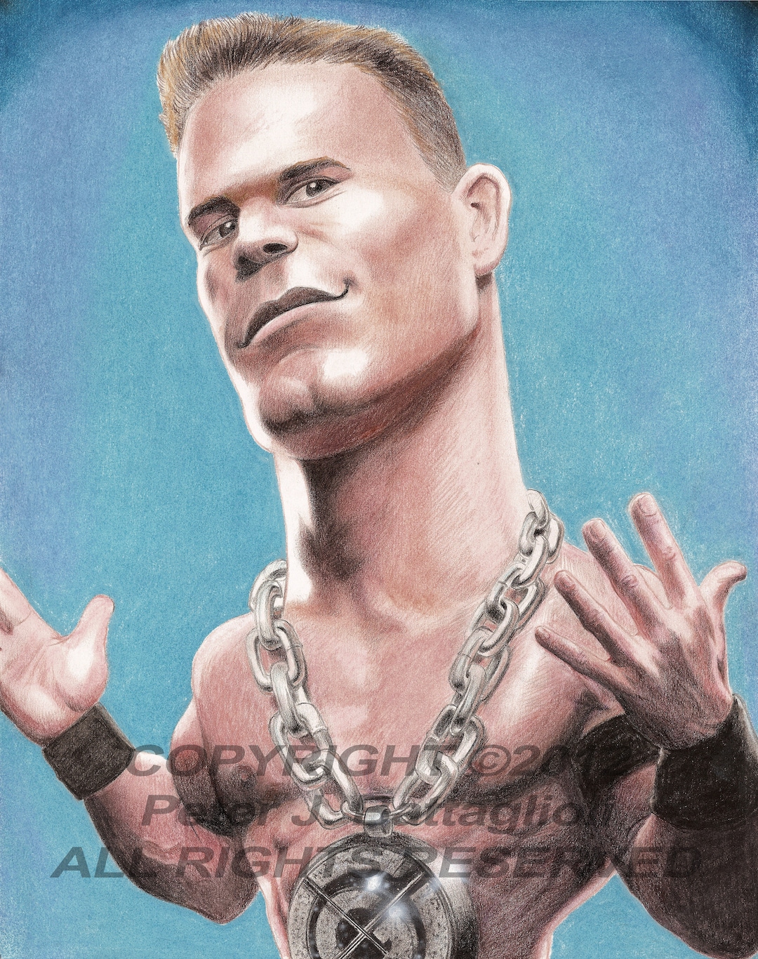 John Cena Caricature Art Sketch Print Limited Edition - Etsy