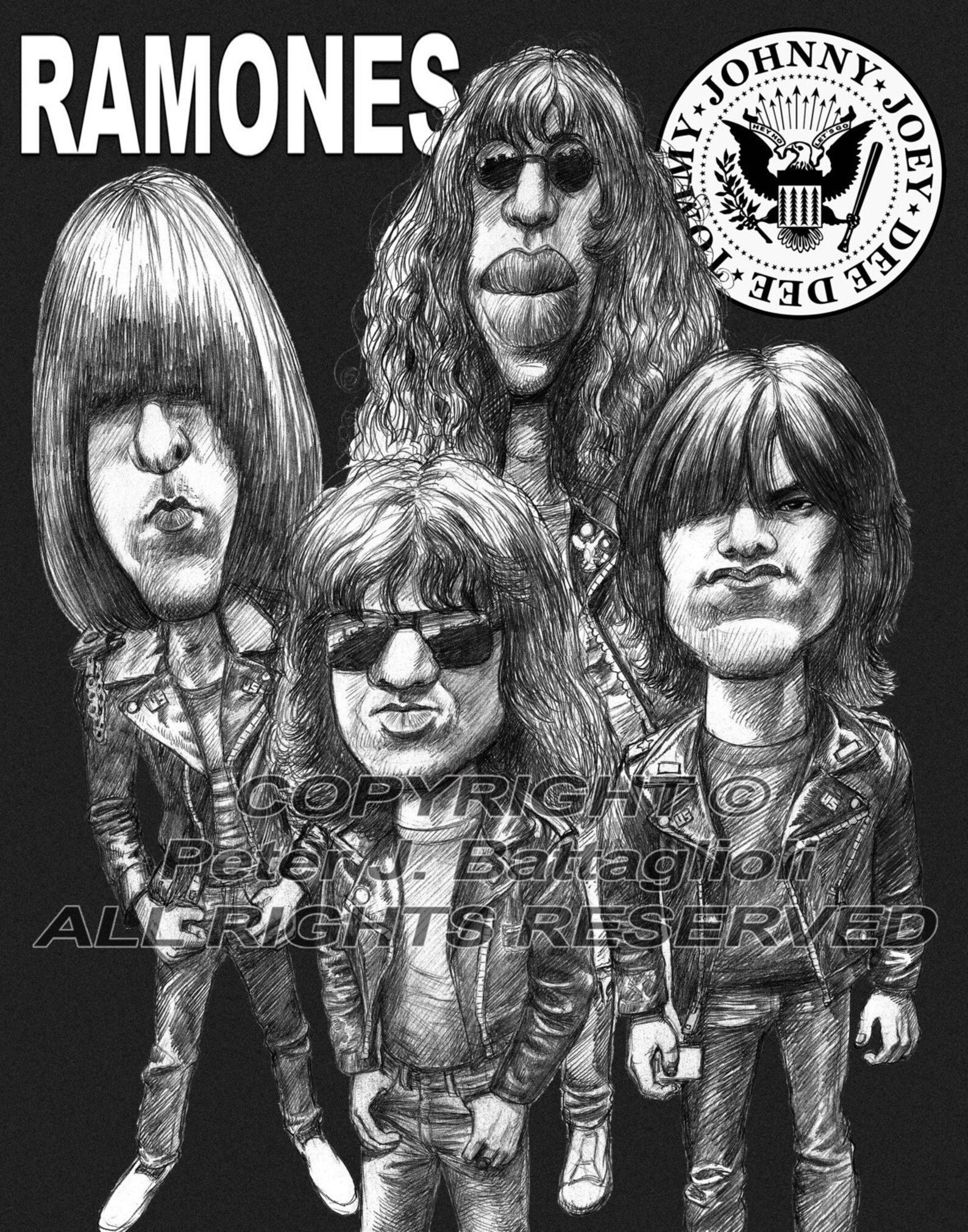 Ramones Caricature Art Print Limited Edition - Etsy