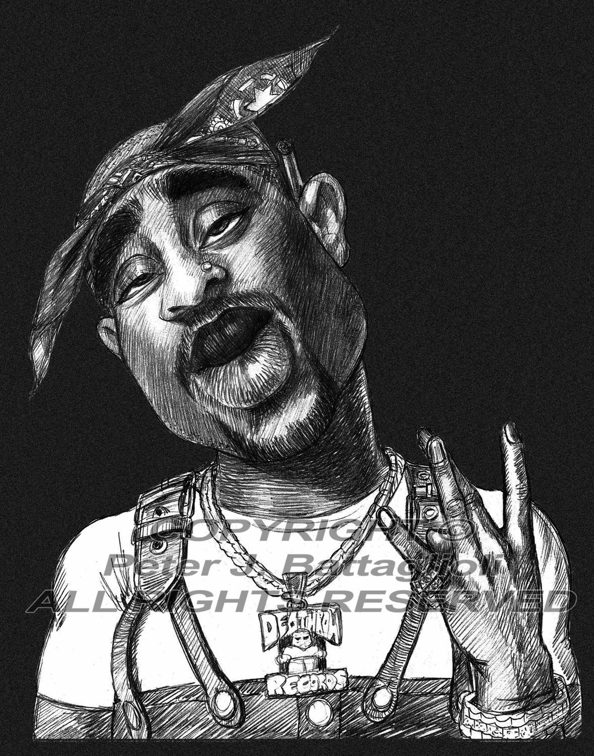 Tupac Shakur Cartoon Caricature Art Print Limited Edition - Etsy