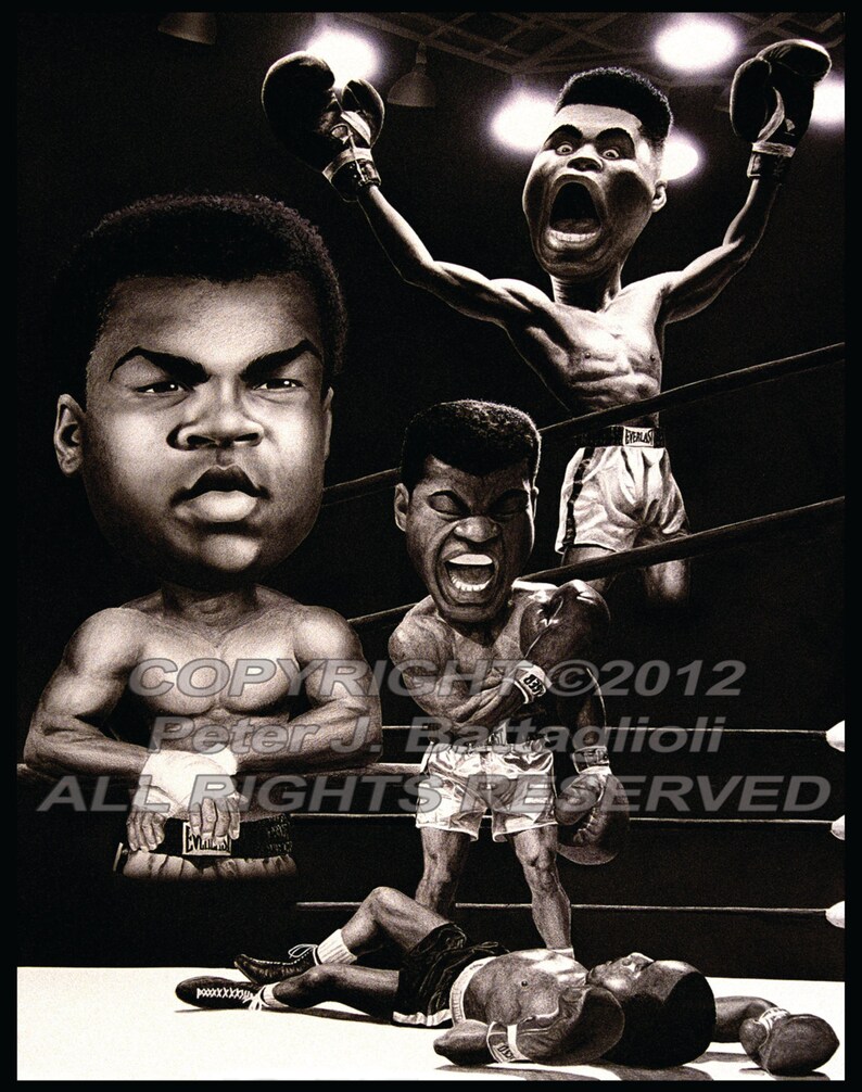 Muhammad Ali Caricature Commemorative Limited Edition Art - Etsy